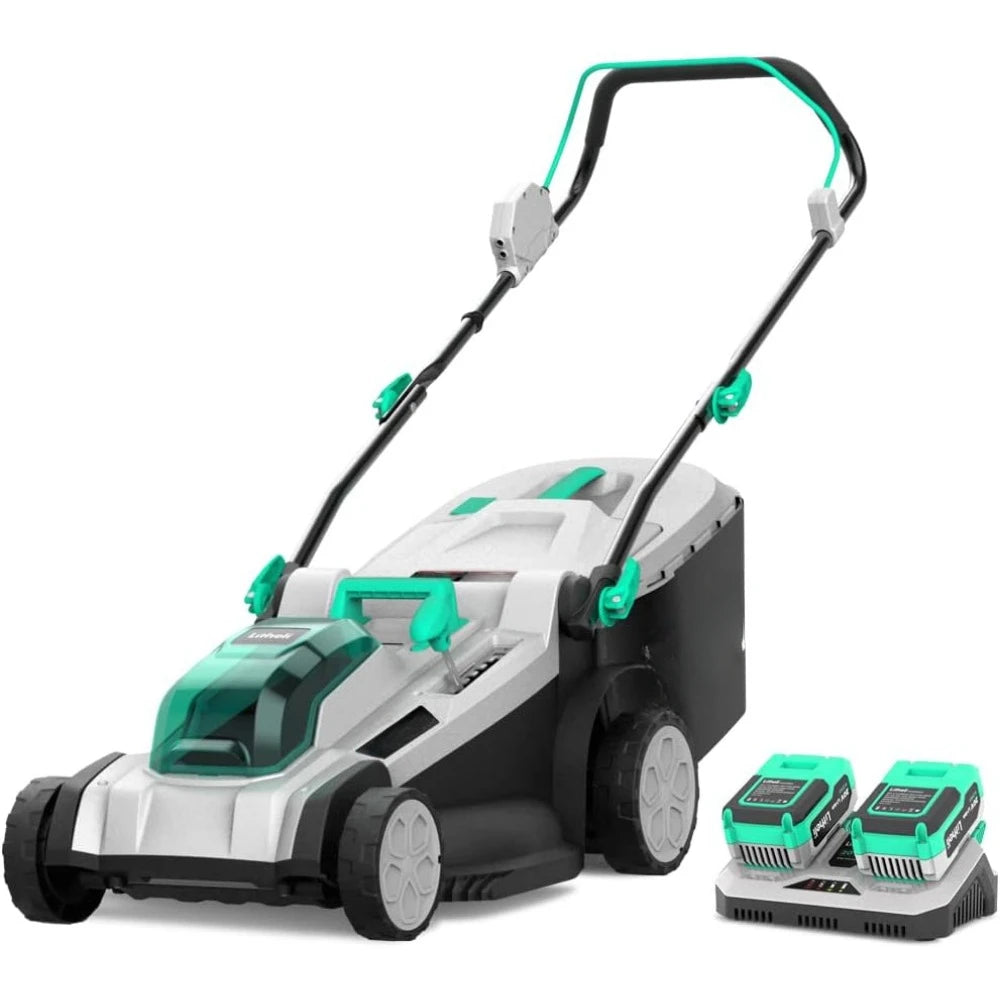 Cordless Lawn Mower 17 Inch, 2 x 20V 4.0Ah Battery Lawn Mower – Grow N ...